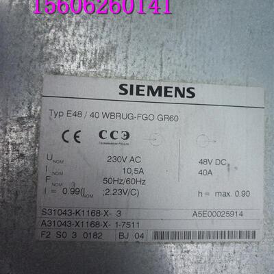 电源 E48/40 WBRUG-FGO GR60 S31043-K1168-X-3 现货 质保询价