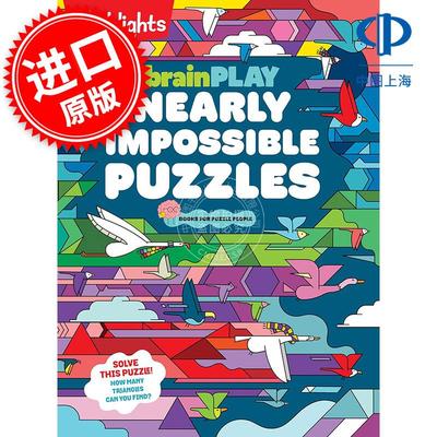 Highlights大脑游戏近乎不可能 互动游戏书 英文原版 brainPLAY Nearly Impossible Puzzles 7+岁