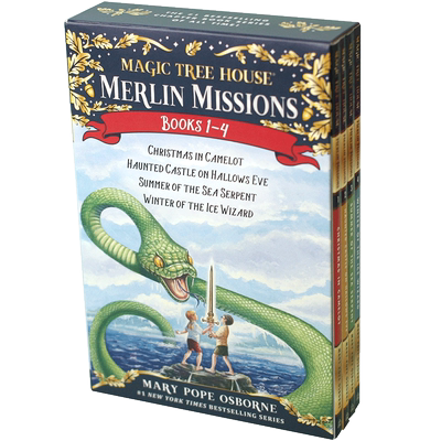 现货 神奇树屋:梅林的任务1-4册套装 英文原版 Magic Tree House Merlin Mission 1-4 Boxed Set 进口儿童书 原神奇树屋29-32册