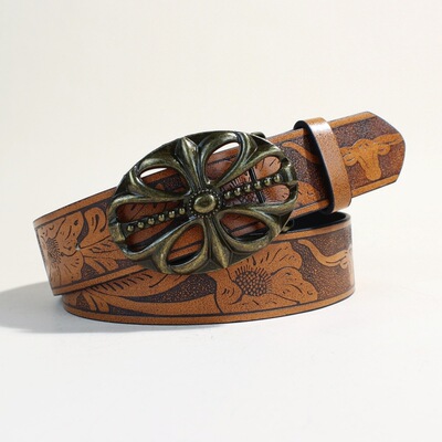 十字扣压花腰带配饰装饰配裙子