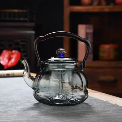 围炉煮茶壶透黑提梁壶玻璃电陶炉煮茶器炭火炉烧水蒸煮一体泡茶壶