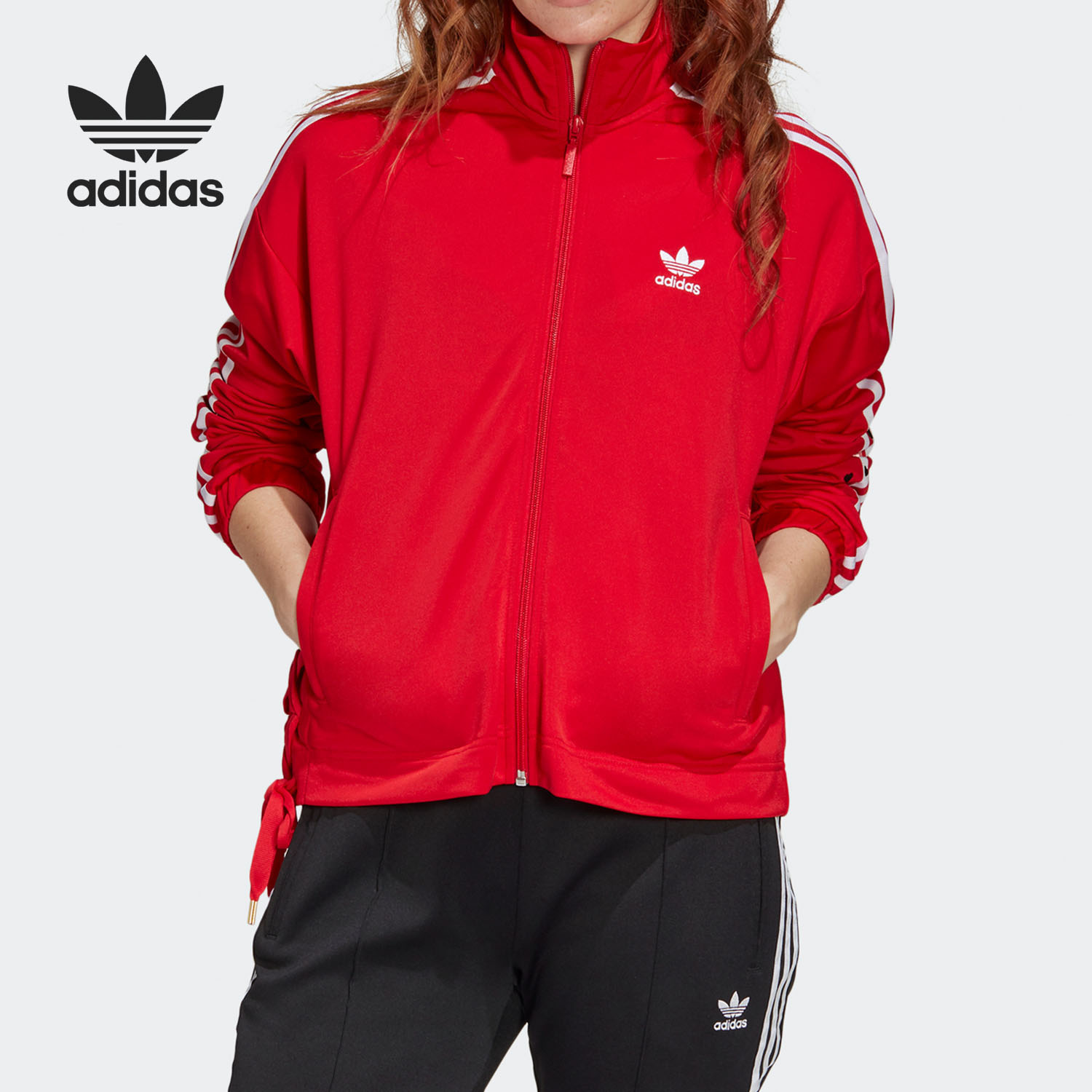 Adidas/阿迪达斯官方正品三叶草情人节女子爱心运动外套 GK7173_虎窝淘