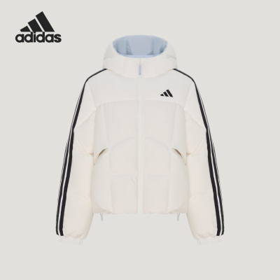 Adidas/阿迪达斯正品新款女士拒水保暖条纹防风羽绒服KW4725