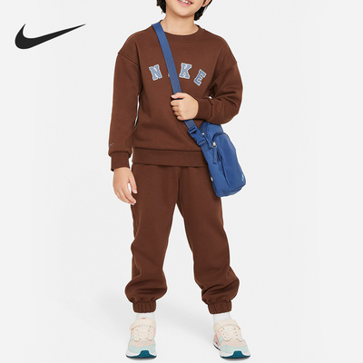 Nike/耐克正品新款小童复古加绒保暖运动休闲套装FZ9923-247