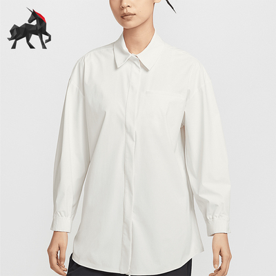 Nike/耐克正品春季新款女士经典运动休闲翻领长袖衬衫HQ0237-133