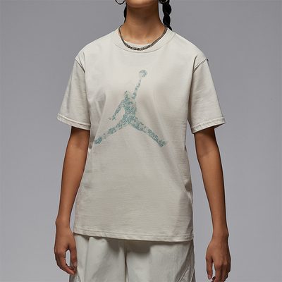 Nike/耐克正品JORDAN女士圆领宽松印花针织运动短袖HV0199-104