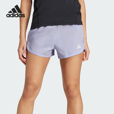 Adidas阿迪达斯正品3-StripesAEROREADY女高腰宽松条纹短裤JD2298