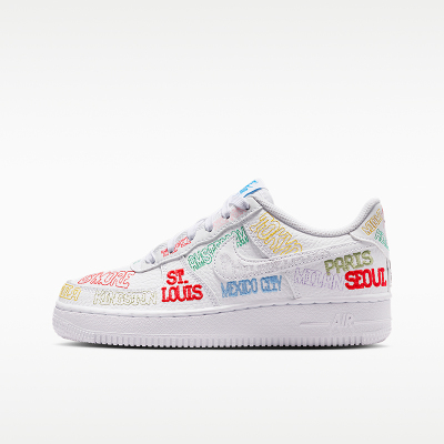 Nike/耐克正品AIR FORCE 1 GS女子大童经典运动板鞋IO9739-100
