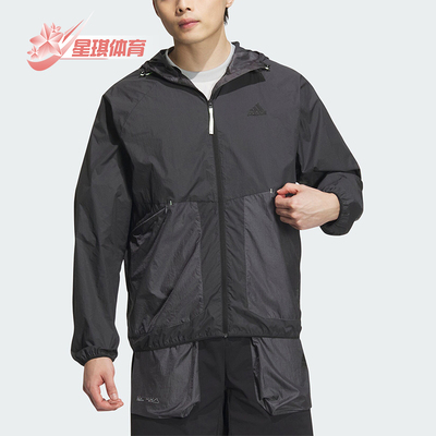 阿迪达斯男士户外连帽外套