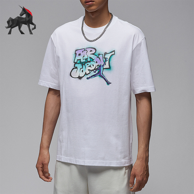 Nike/耐克正品JORDAN男士运动针织印花休闲透气短袖IQ6558-100