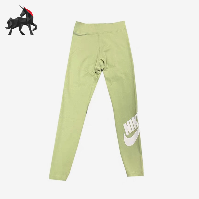 Nike/耐克正品Sportswear新款女经典浅绿白色瑜伽长裤CZ8529-386