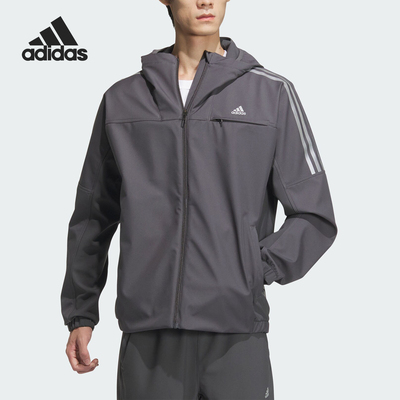 阿迪达斯男士连帽宽松夹克外套