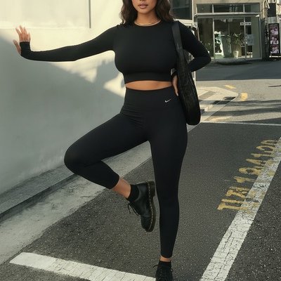 Nike/耐克官方正品Universa女子高腰针织中长紧身裤DQ5894-010