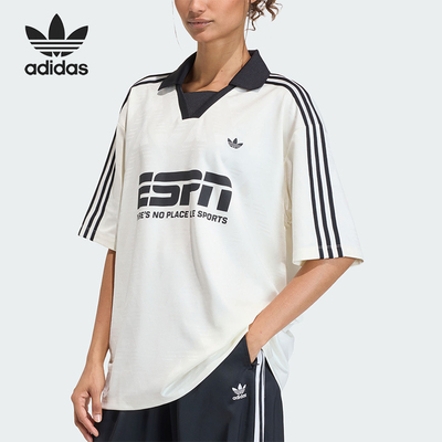 Adidas/阿迪达斯正品三叶草女士运动宽松复古印花针织T恤KD2966