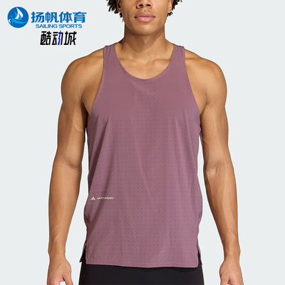 Adidas/阿迪达斯正品夏季男士无袖反光运动舒适透气跑步T恤KB8429