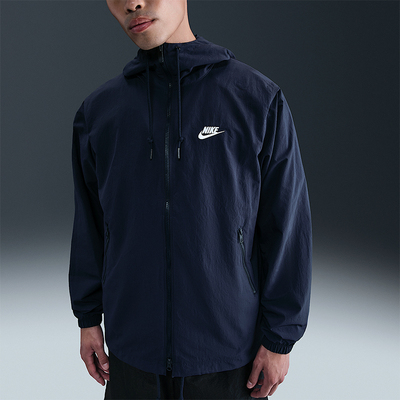 Nike/耐克正品2026男士跑步刺绣logo运动梭织连帽外套FB7398-410