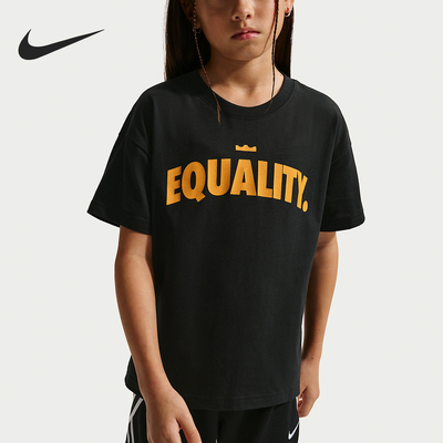 Nike/耐克正品2026大童针织字母印花日常透气运动T恤IQ0258-010