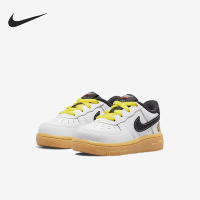 Nike/耐克正品AirForce1LV8新款婴童白棕色板鞋DO5863-100