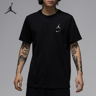 Nike/耐克官方正品JORDAN男士经典休闲针织宽松透气T恤IB8915-010
