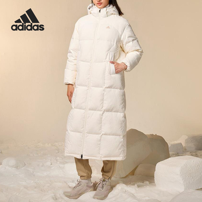 Adidas/阿迪达斯正品2026春季款女士休闲连帽保暖羽绒服IK2384