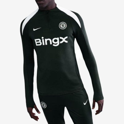 Nike耐克正品长袖透气拼接立领半开襟拉链插肩袖足球HJ7772-347