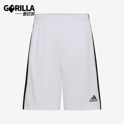 Adidas/阿迪达斯正品徽标中腰儿童侧边条纹经典休闲短裤AH5546