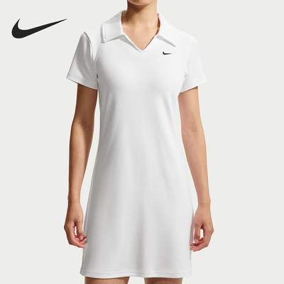 Nike/耐克官方正品女士柔软舒适简约运动短袖连衣裙IO2719-100