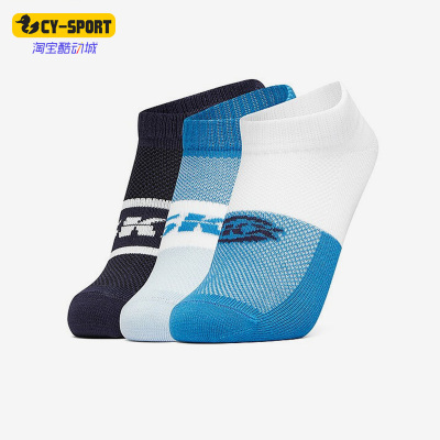 Skechers/斯凯奇正品新款大童浅口百搭透气运动袜三双装P222K023