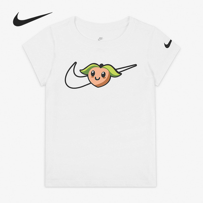 Nike/耐克正品儿童休闲时尚透气宽松圆领短袖T恤DX7721-100