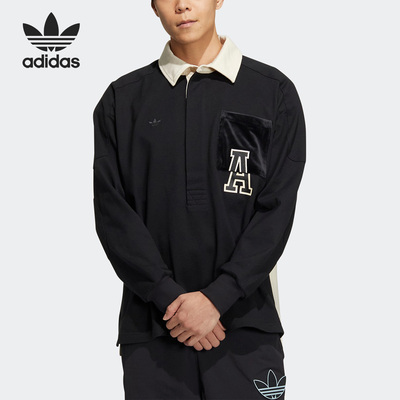 阿迪达斯运动长袖polo衫