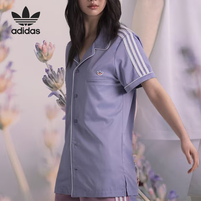 Adidas/阿迪达斯正品三叶草男女同款宽松I时尚短袖衬衫Y8684