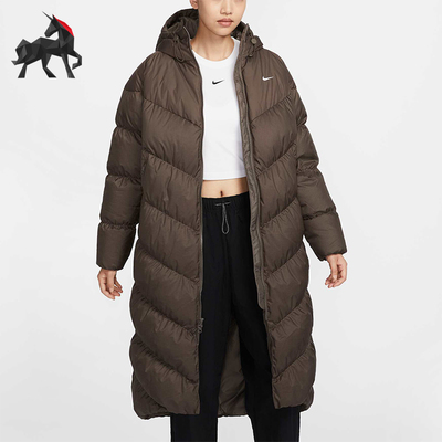 耐克女士保暖长款羽绒服