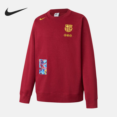 Nike/耐克正品2025冬季款男士日常圆领刺绣足球卫衣FZ1259-677