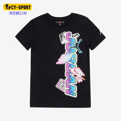 Nike/耐克正品JORDAN夏新款男女大童运动休闲印花短袖 CV5914-010