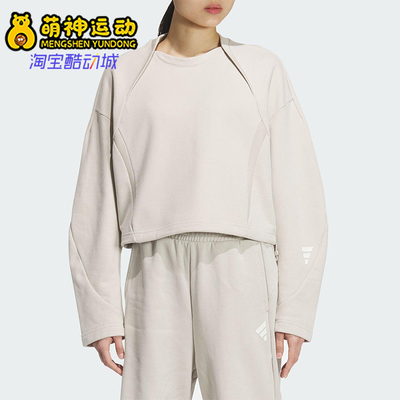Adidas/阿迪达斯正品新款女士简约休闲宽松短款套头衫JM4276