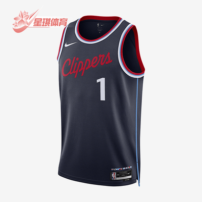 Nike/耐克正品洛杉矶快船队男士圆领透气运动背心T恤FQ4702-422