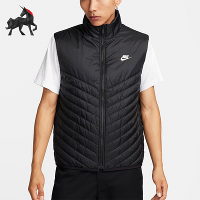 耐克男士立领保暖训练棉马甲