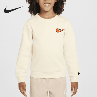 Nike/耐克正品秋季新款小童印花休闲简约圆领卫衣HV7186-113