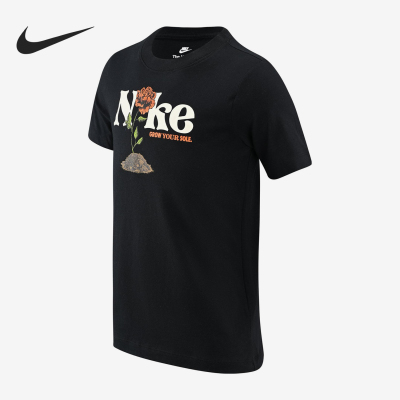 Nike/耐克正品儿童时尚休闲宽松印花圆领短袖T恤FJ8885-010