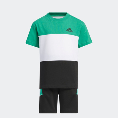 阿迪达斯新品儿童运动短袖套装