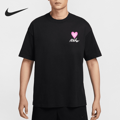 Nike/耐克官方正品夏季新款男士宽松休闲印花圆领短袖HJ0585-010
