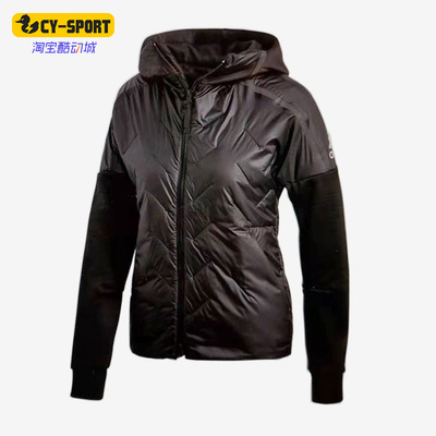 Adidas/阿迪达斯正品休闲女子时尚运动拼接保暖棉衣 CY8628