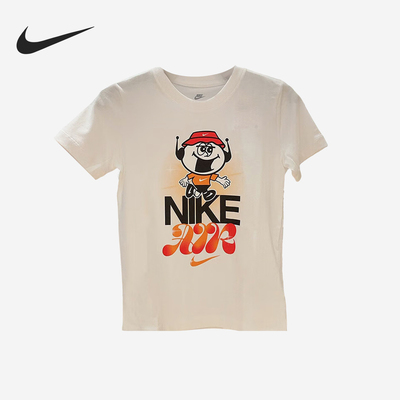 Nike/耐克正品夏季款儿童圆领透气印花经典短袖运动T恤HV5209-100