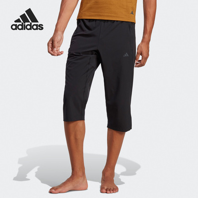 阿迪达斯男子健身运动七分中长裤