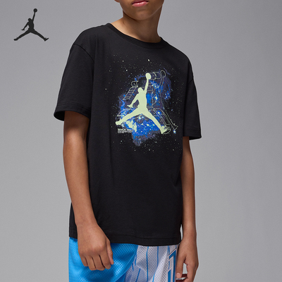 Nike/耐克正品JORDAN大童图案运动透气针织短袖II3174-010
