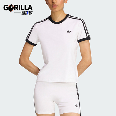 Adidas/阿迪达斯正品三叶草女士圆领经典套头透气修身短袖KD3683