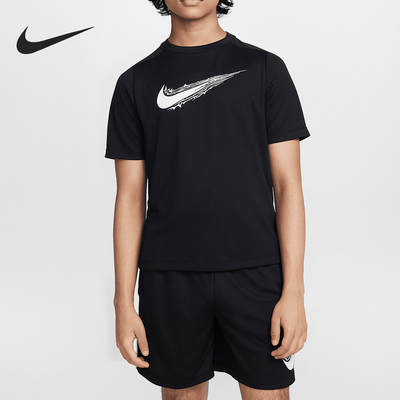 Nike/耐克正品夏季新款大童宽松透气圆领短袖T恤HF8100-010