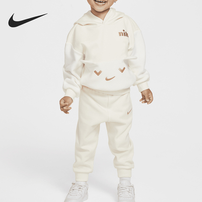 Nike/耐克正品冬新款婴童加绒简约休闲连帽套装HV1546-110