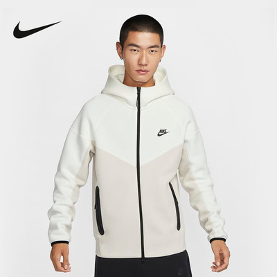 Nike耐克外套男春新款宽松训练防风连帽针织运动夹克女FB7922-104