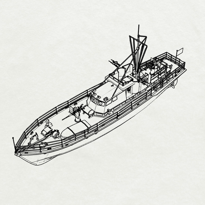预售 SSC144773/S 1/144 军事模型 英国港口防御快艇ML1383号